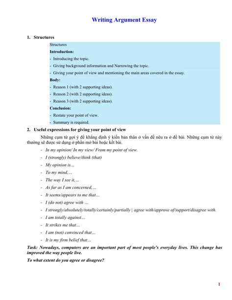 Writing Argument Essay