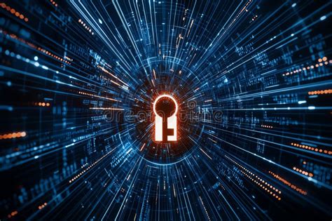 A Digital Keyhole Surrounded By Vibrant Data Streams Symbolizing Security And Encryption In A