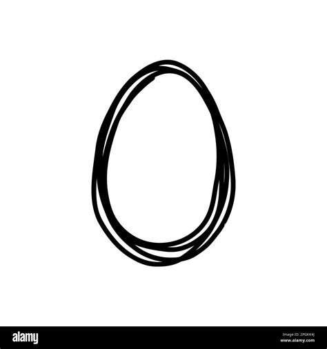 Hand Drawn Grunge Eggs Easter Egg Sketch Vector Icon Set Stock Vector