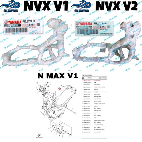 Yamaha Nvx 155 Nvx155 Nmax N Max V1 V2 Original Frame Body Frame Chassis Tulang Body Badan Comp