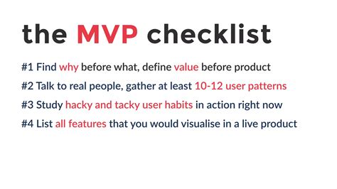 The Mvp Checklist Ppt