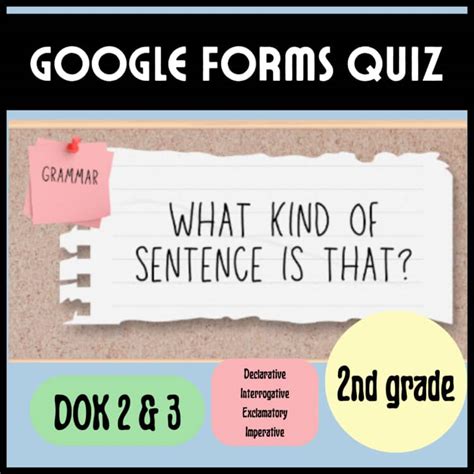 Types Of Sentences Quiz 2nd Grade Declarative Interrogative