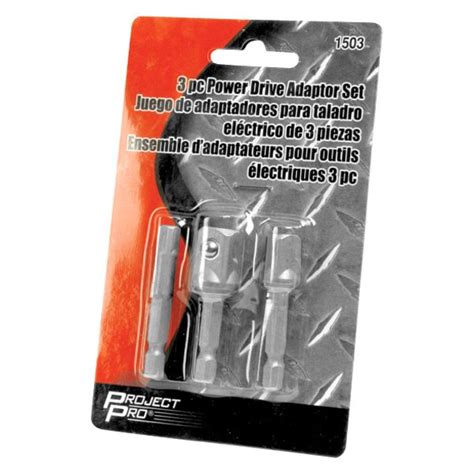 Performance Tool® 1503 Project Pro™ 2 Hex To Square Power Socket Adapter Set 3 Pieces