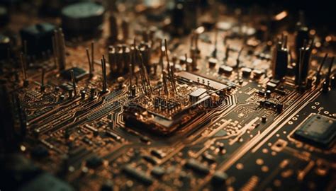 Complexity Of Computer Chip Circuit Board Showcases Semiconductor