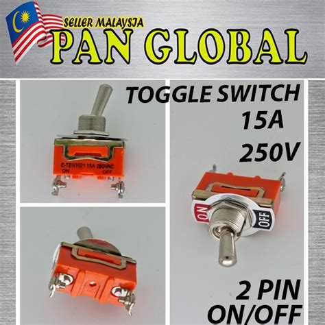 On Off 2 Pin 15a 250vac 2 3 Positions Panel Mount Toggle Switch Shopee Malaysia