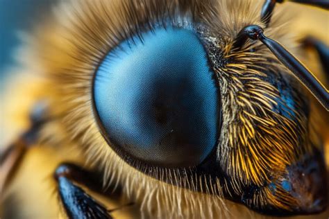 Honey Bee Eye Macro Premium Ai Generated Image