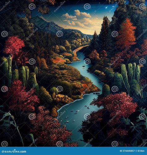 Landscape Abstract Realism Style Ai Generated Stock Illustration