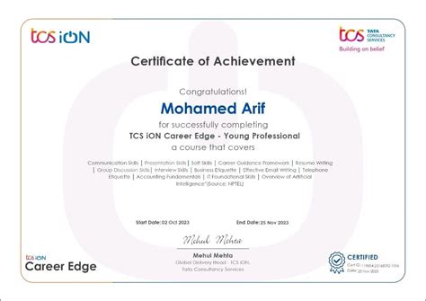 Tcs Tcsion Tcsioncareeredge Ai Presentation Interview Email