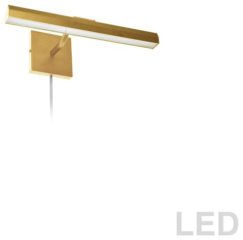 20w 16 Picture Light Aged Brass With Frosted Glass Diffuser