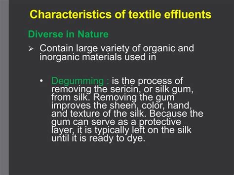 Characteristics Of Industrial Textile Effluents And Different Types Of Effluents Pptx
