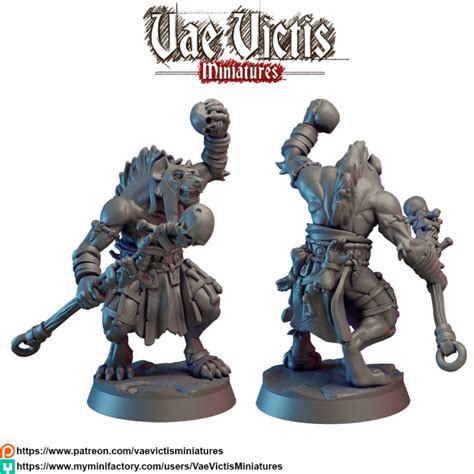 3d Printable Gnoll 06 [pre Supported] By Vae Victis Miniatures