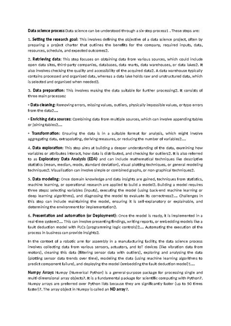 Data Science Process Overview Key Steps And Techniques Ds Notes