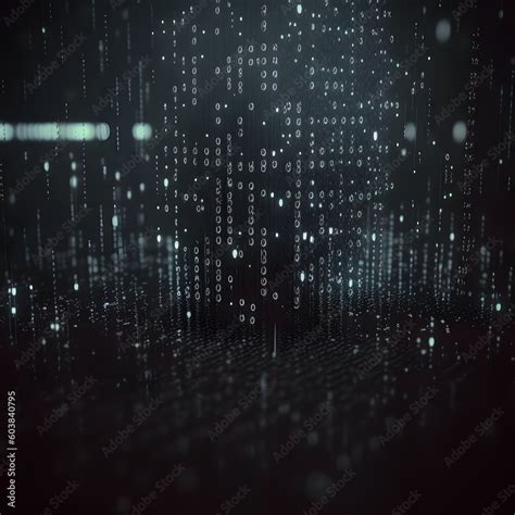 mesmerizing binary code rainfall cascading on a dark and enigmatic