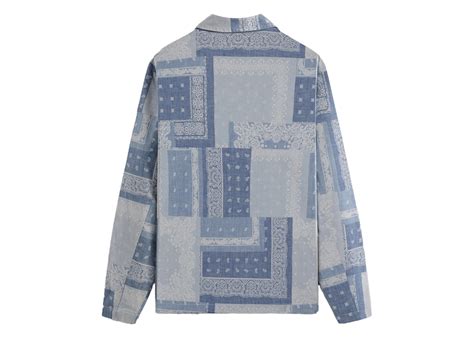 Kith Washed Paisley Coaches Jacket Light Indigo Mens Ss24 Us