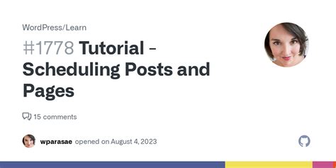 Tutorial Scheduling Posts And Pages · Issue 1778 · Wordpresslearn