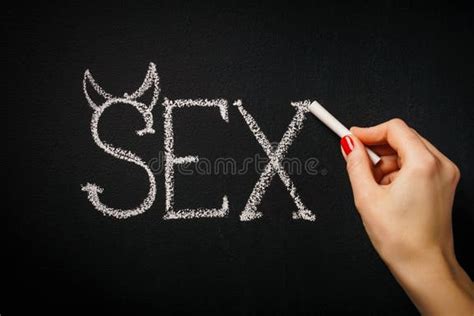 Woman Writes A Word Sex Stock Image Image Of Chalk Hand 84500635