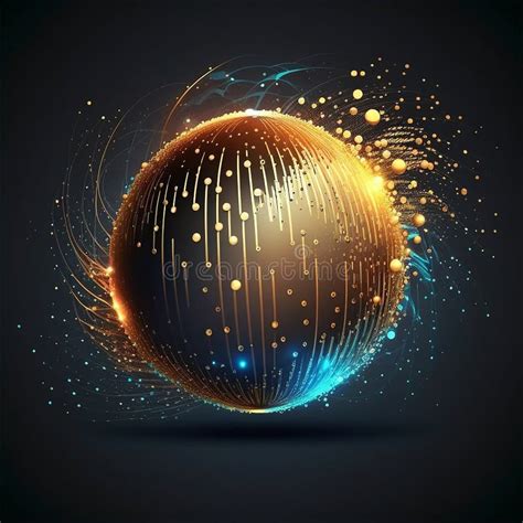 Digital Design Of An Orb Ai Generated Stock Illustration