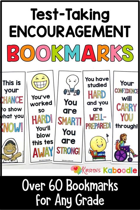 State Testing Encouragement Bookmarks Motivational Testing Notes For