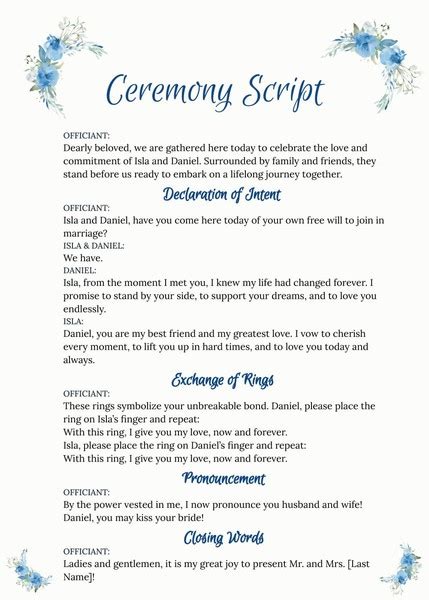 Best Wedding Ceremony Script 60 Photos