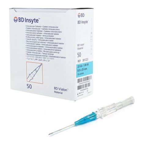 Cathéter Bd Insyte™ Sans Ailettes 22g 090 X 25 Mm Bleu Par 50