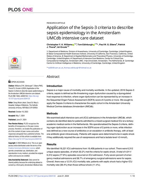 Pdf Application Of The Sepsis 3 Criteria To Describe Sepsis Epidemiology In The Amsterdam
