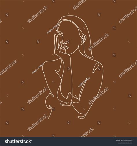Linear Drawing Naked Female Body Hand Stock Vector Royalty Free Shutterstock