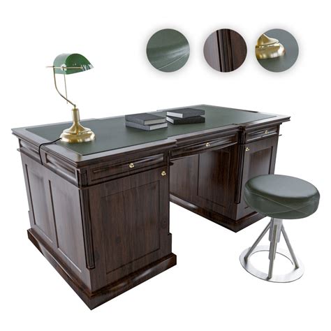 Classic Working Table 3d Model For Vray