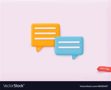 Speak Bubble Chatting Box Message Box D Web Vector Image
