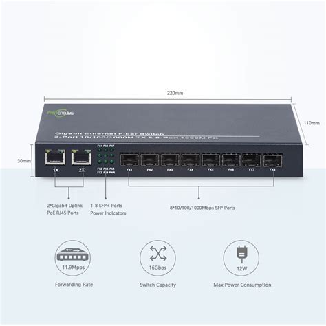 Port Gigabit Switch With Fiber Uplink Reduced Rare