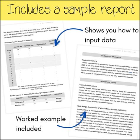 Wravma Wide Range Assessment Visual Ot Report Template Occupational