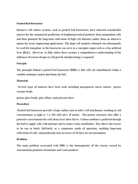 Packed Bed Bioreactor Pdf