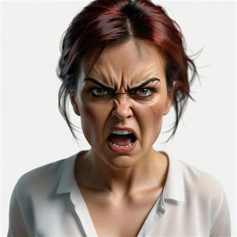 Premium Photo A Woman With A Angry Expression On Her Face Is Angry