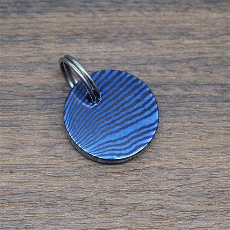 Damascus Titanium Keychain Trance Metals