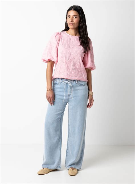 Wanda Jeans Wide Lichtblauw L30 Norah Dameskleding Maat 34 Tm 48