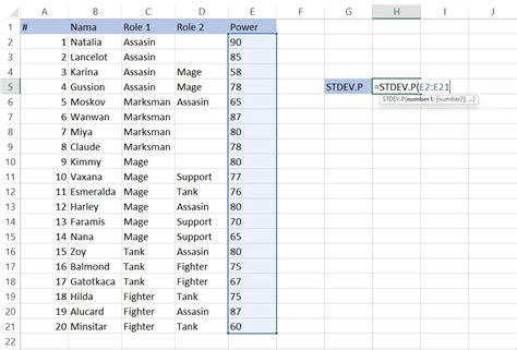 Cara Menggunakan Fungsi Stdev P Excel Tutorial Excel Lengkap
