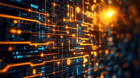 Abstract Digital Representation Data Flow Glowing Lines Binary Code