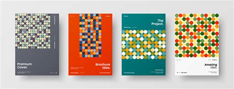 회사 Id 브로셔 템플릿 컬렉션입니다 비즈니스 프리젠 테이션 벡터 A4 수직 방향 전면 페이지 모형 세트 기업 보고서 커버 추상