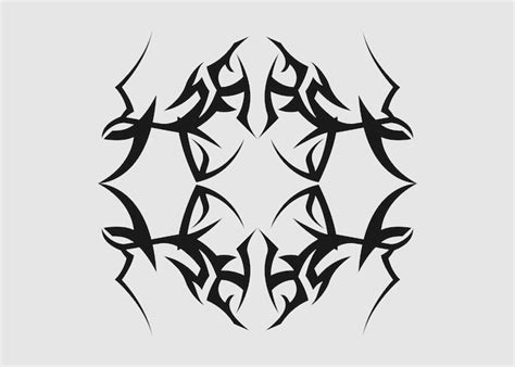 Premium Vector Tribal Sharp Symmetric Abstract Wing Tattoo