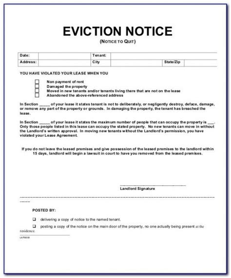 Eviction Notice Template New Jersey