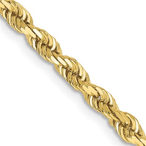 2 Inch 10k Yellow Gold 335mm Dc Quadruple Rope Chain Necklace