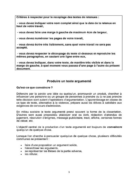 Francais Texte Argumentatif Pdf