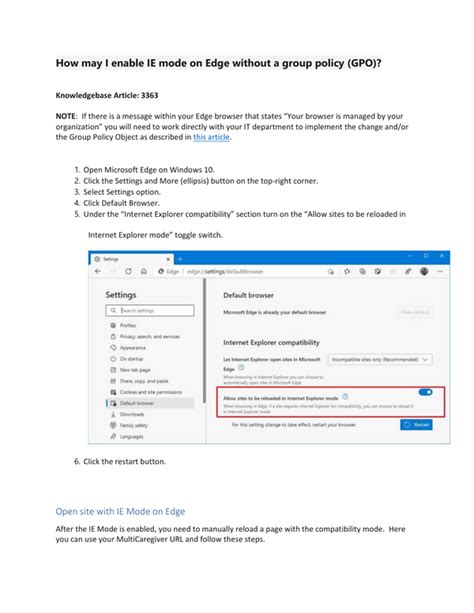 [support guide] how may i enable ie mode in microsoft edge without a