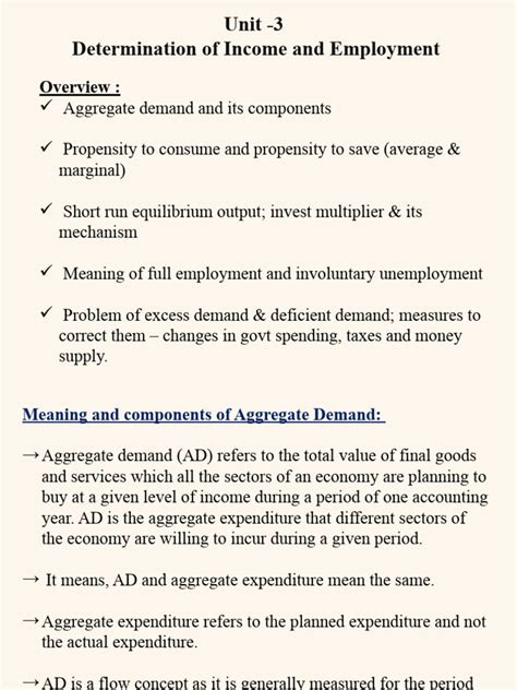 Determination Of Income And Employment Pdf Unemployment Full Employment