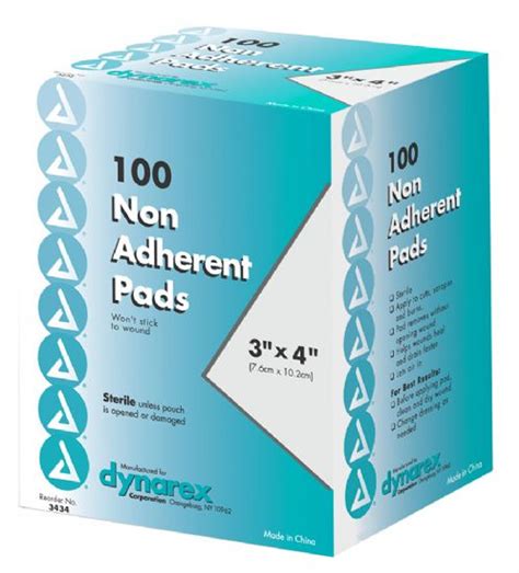 Dynarex Sterile Non Adherent Pads 3 X 4 Box Of 100 Dixie Ems