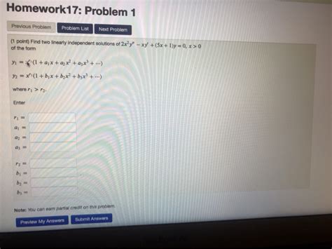 Solved Homework17 Problem 1 Previous Problem Problem List