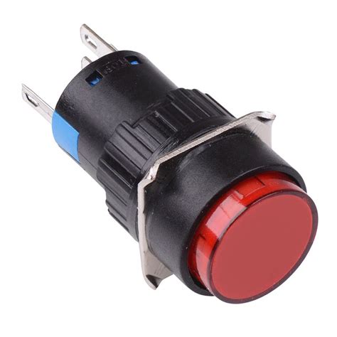 Red Round Latching Mm Push Button Switch NO NC V