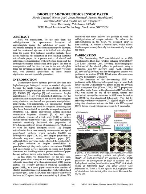 Droplet Microfluidics Inside A Paper Pdf