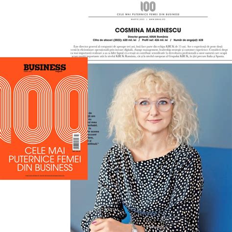 Cosmina Marinescu Ceo Kruk Romania Face Parte Din “top 100 Cele Mai Puternice Femei Din