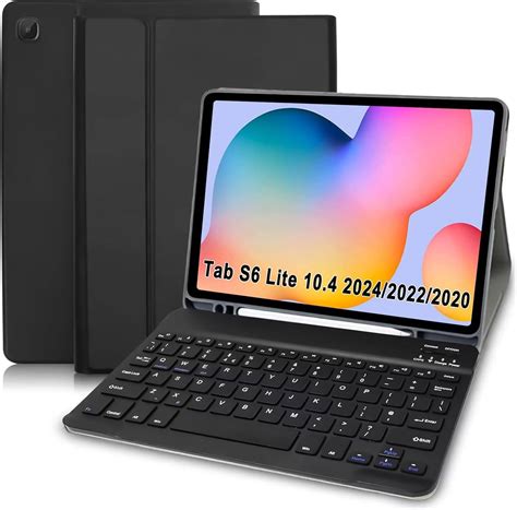 Lielax For Samsung Galaxy Tab S6 Lite Case With Keyboard Bluetooth Uk Layout Keyboard Case For
