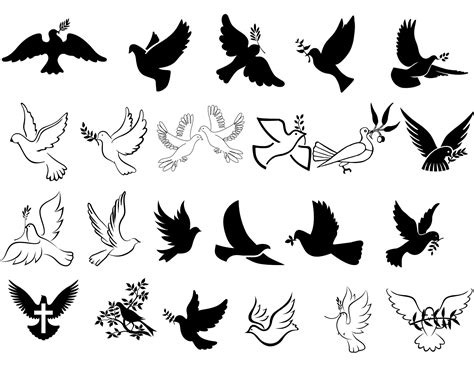 Doves Svg Dove Vector Dove Clipart Peace Svg Dove Etsy Uk